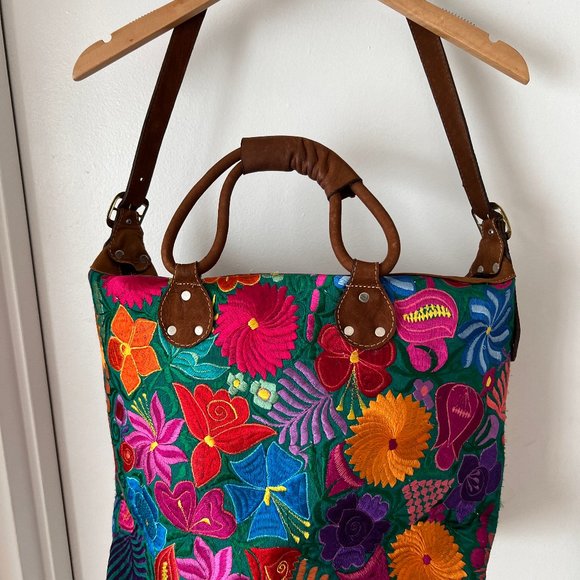Bags | Mexican Bag With Floral Embroidery Traditional Mexican Bag ...